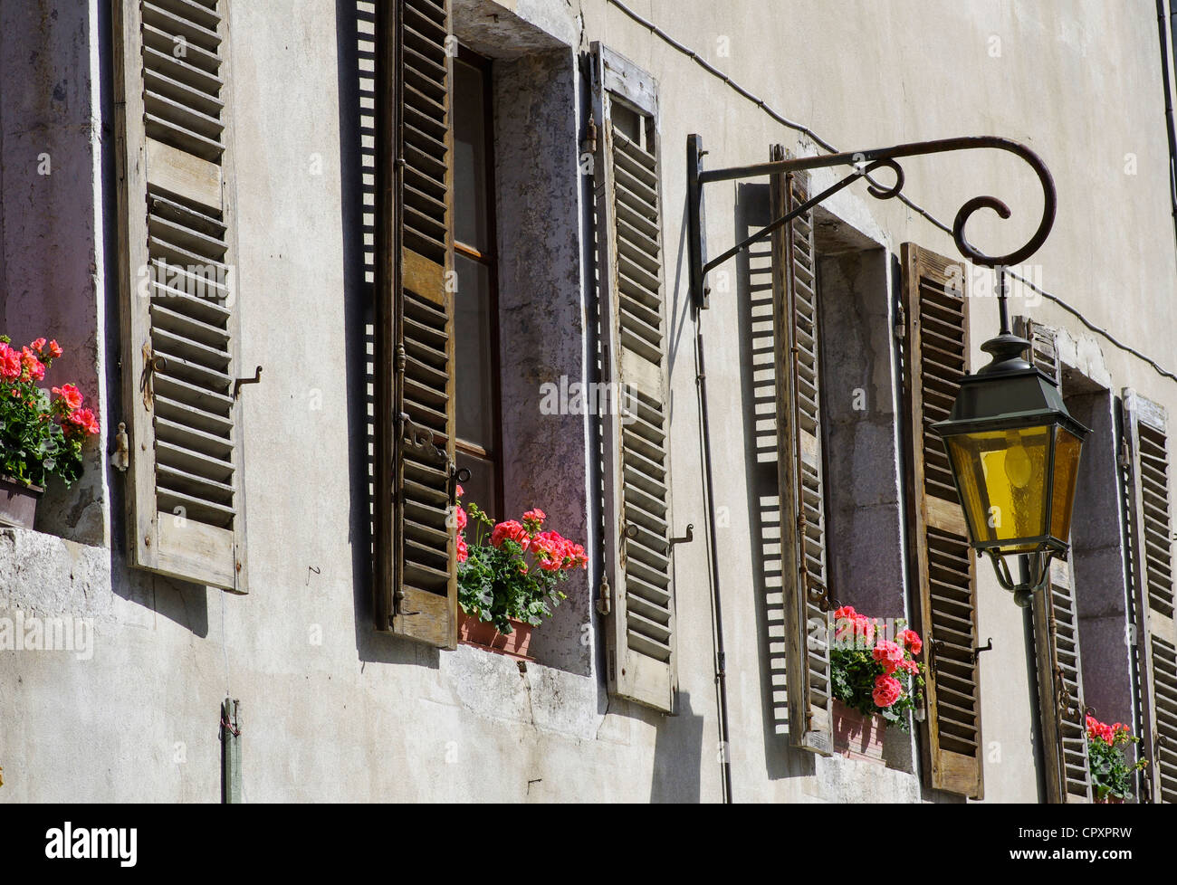 A shuttered building in Annecy, France Stock Photo - Alamy