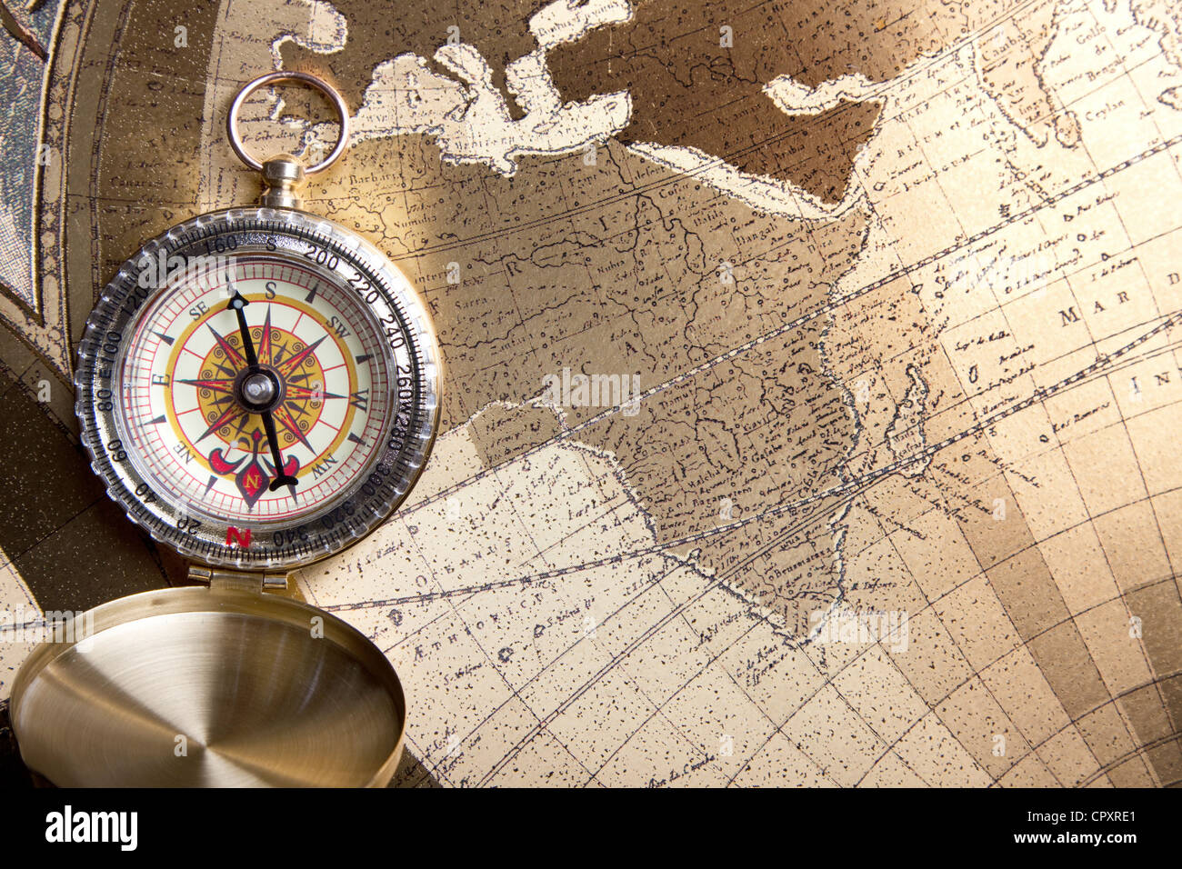 Vintage Navigation equipment, compass and other tools Stock Photo - Alamy
