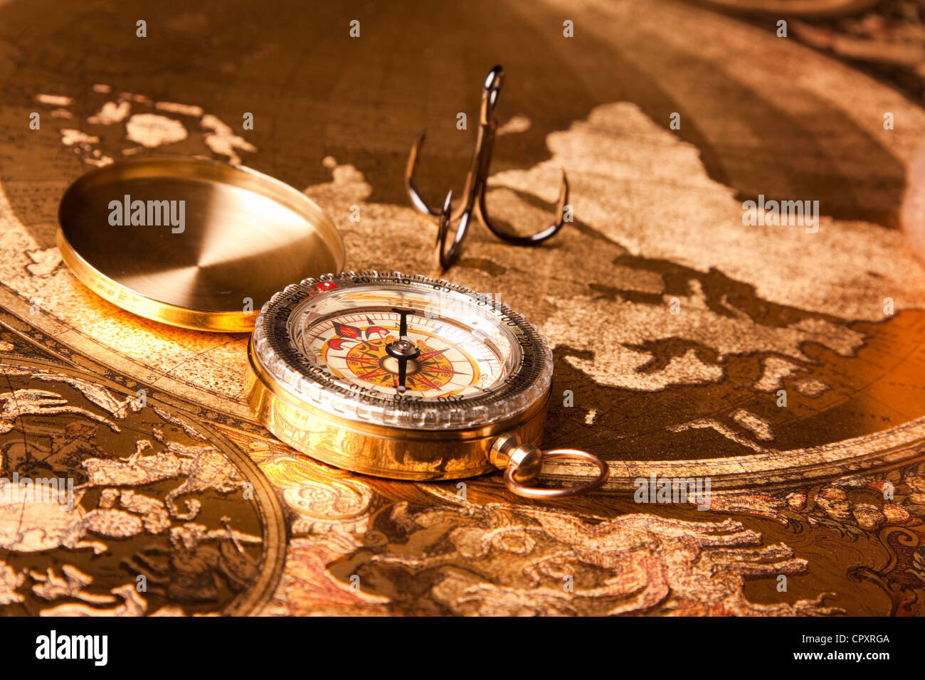 Vintage Navigation equipment, compass and other tools Stock Photo - Alamy