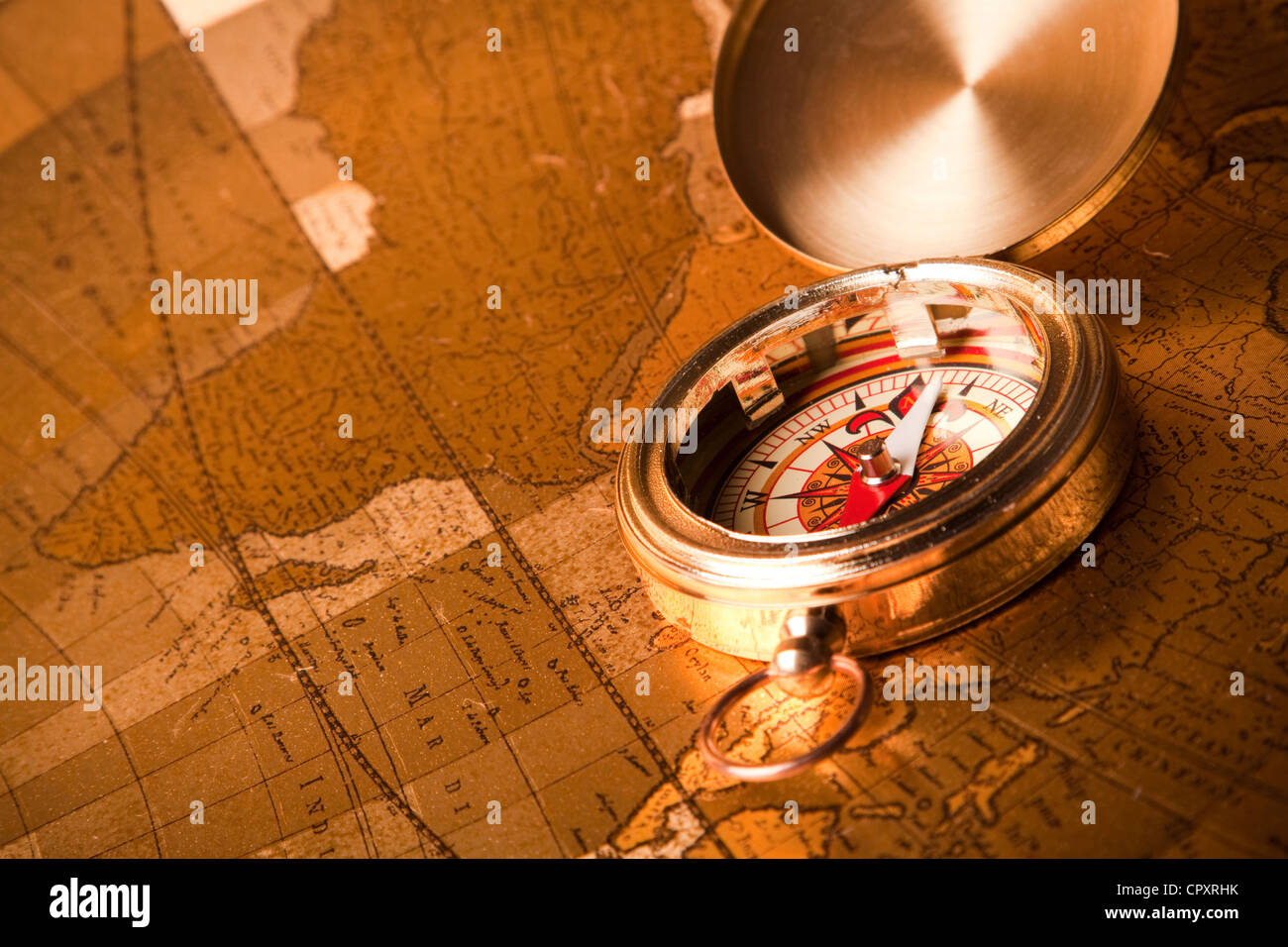 Vintage Navigation equipment, compass and other tools Stock Photo - Alamy