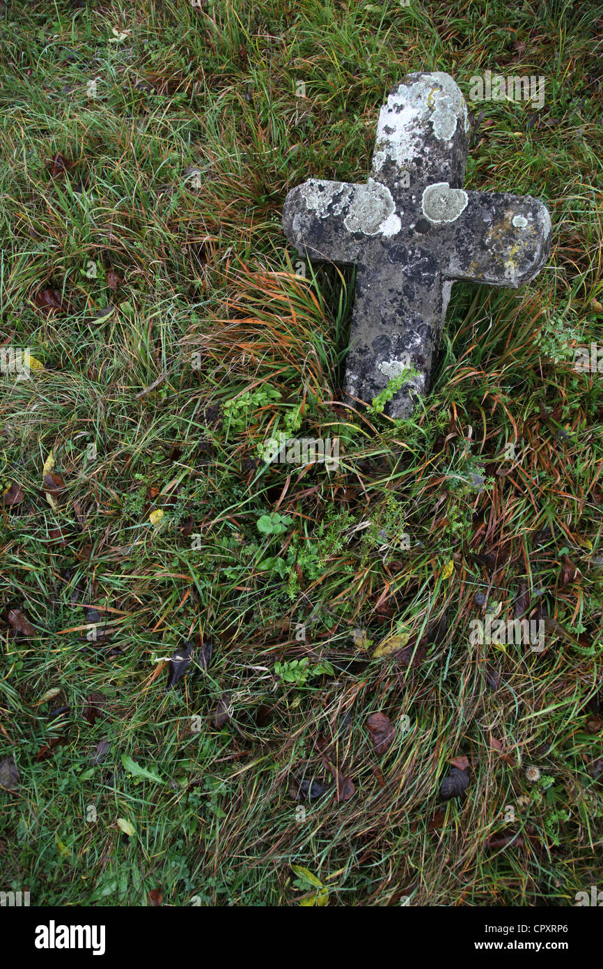 Stone cemetery cross Stock Photo - Alamy