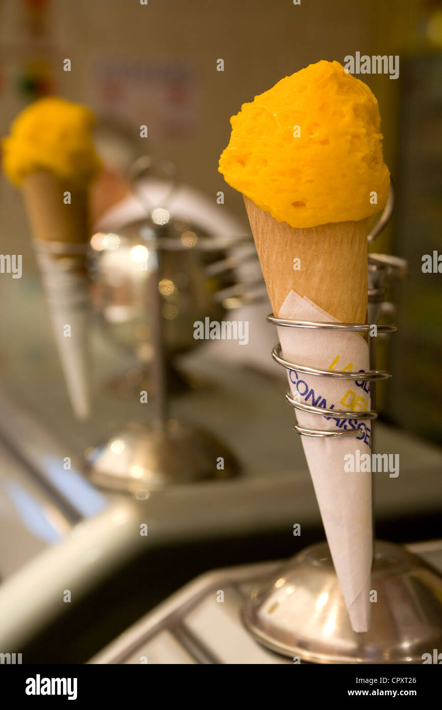 France, Var, Saint Tropez, ice cream cornet at an icecream maker Stock ...