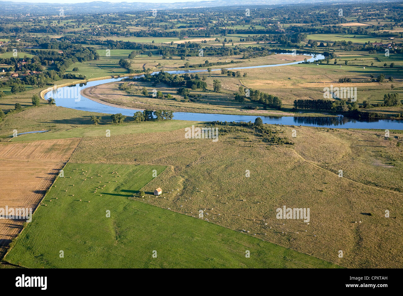 Aerial view of meanders and river hi-res stock photography and images ...
