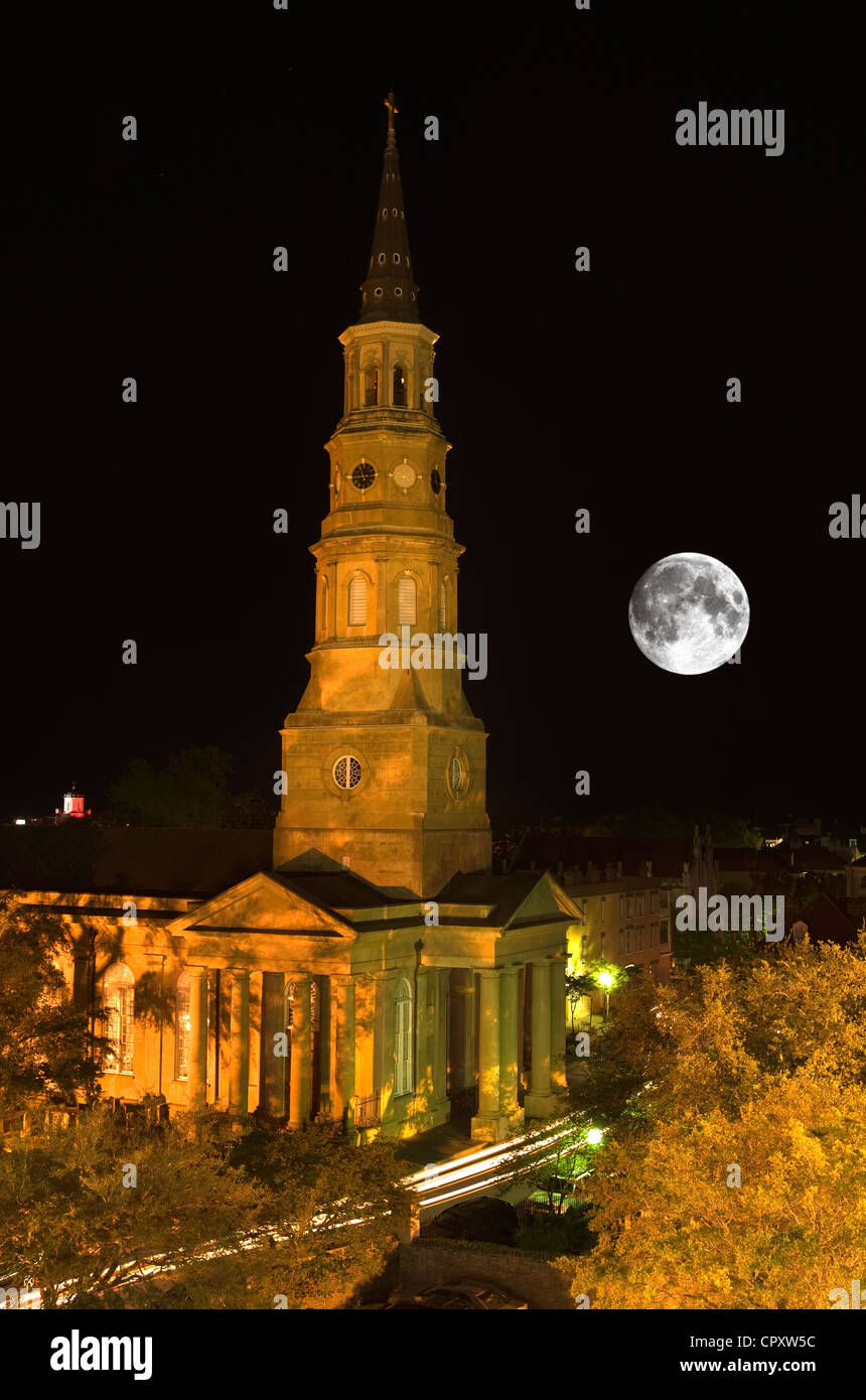 SAINT PHILLIPS CHURCH STEEPLE SKYLINE DOWNTOWN CHARLESTON SOUTH ...