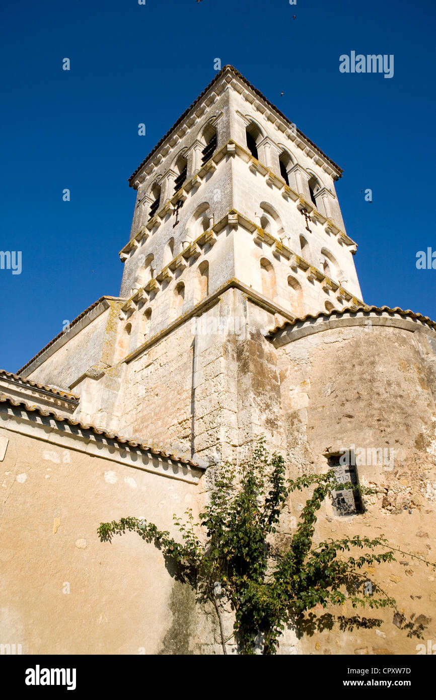 France, Dordogne, Perigord Blanc, Beauronne, 12th century Romanesque ...
