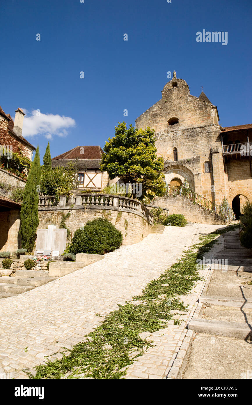 France, Dordogne, Perigord Noir, Plazac, 12th century Romanesque church ...