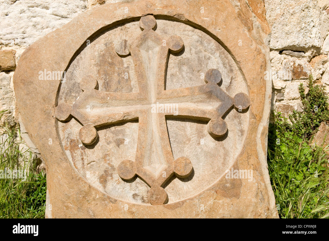 France, Gard, castle of Portes, sculpted cross Stock Photo - Alamy
