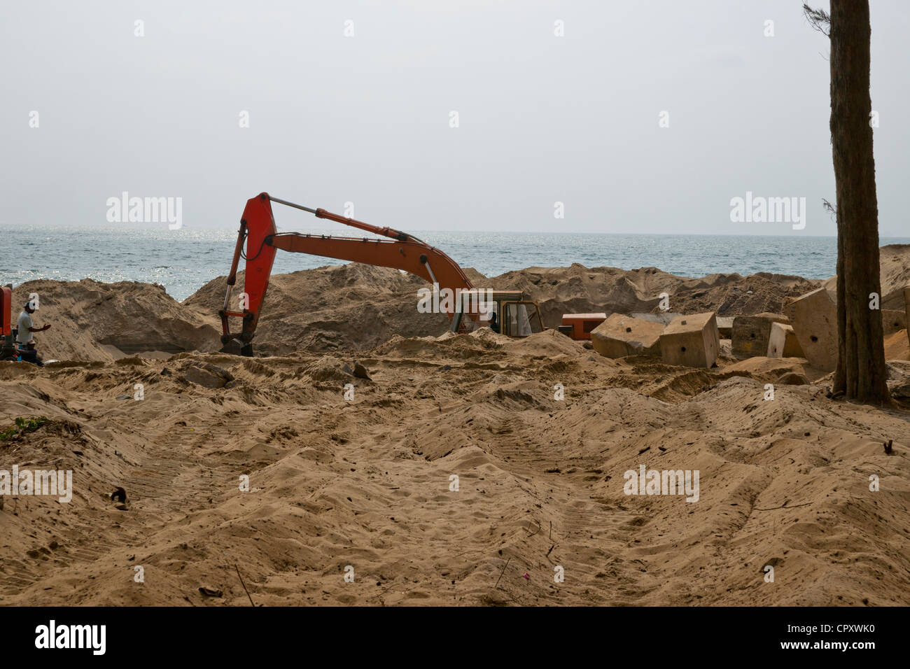 Coastal erosion a Keri Beach (Querim Beach) . The northernmost tip of ...