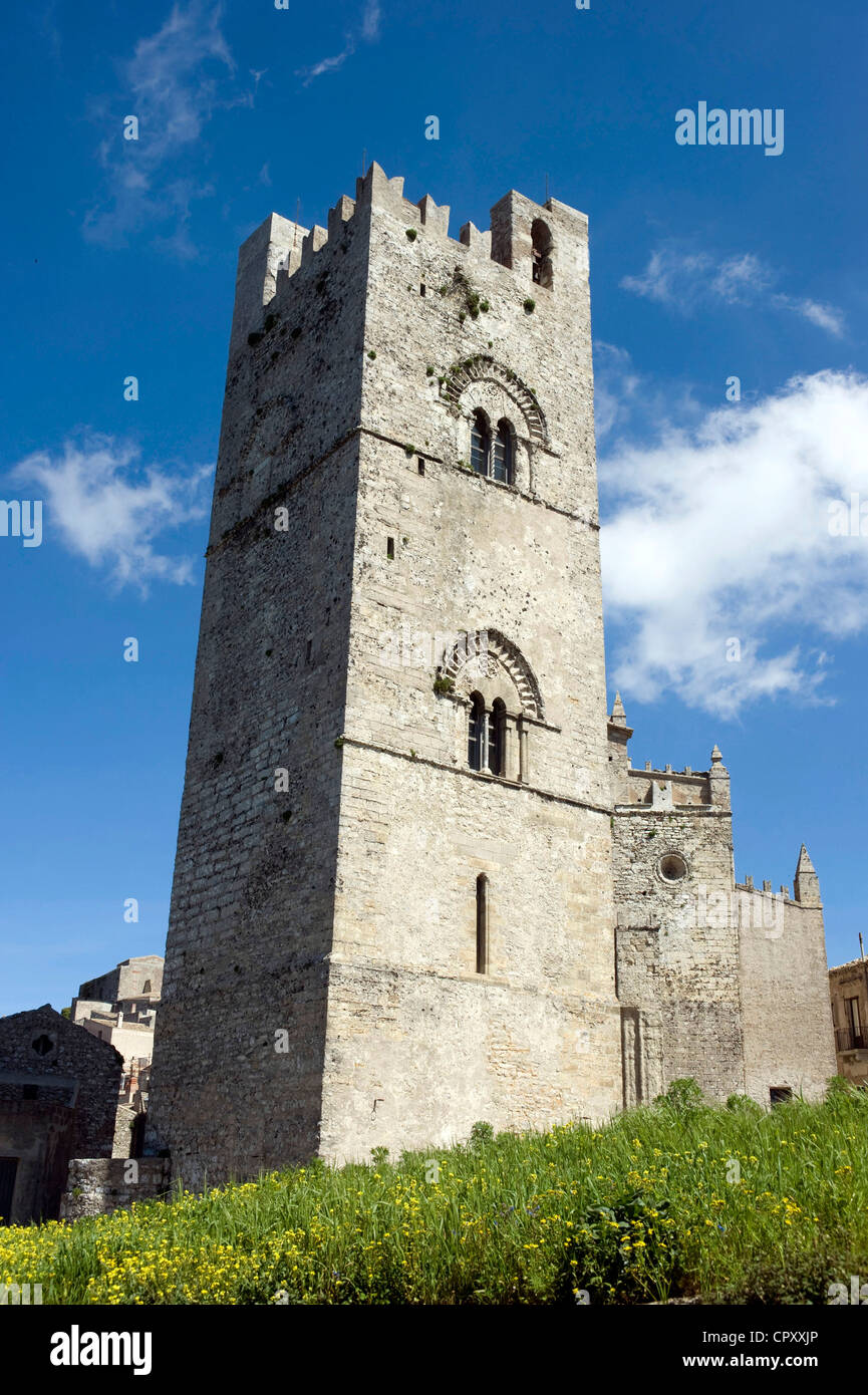 Italy, Sicily, Erice, Chiesa Matrice, 14th century church Stock Photo ...