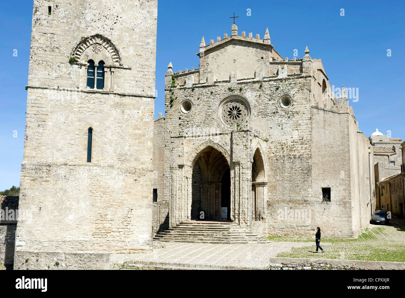 Italy, Sicily, Erice, Chiesa Matrice, 14th century church Stock Photo ...