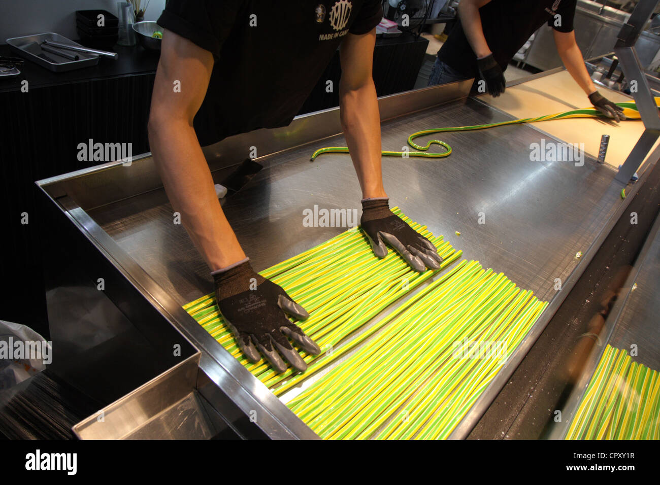 Candy maker making handmade candy , Made in candy shop in Bangkok Stock ...