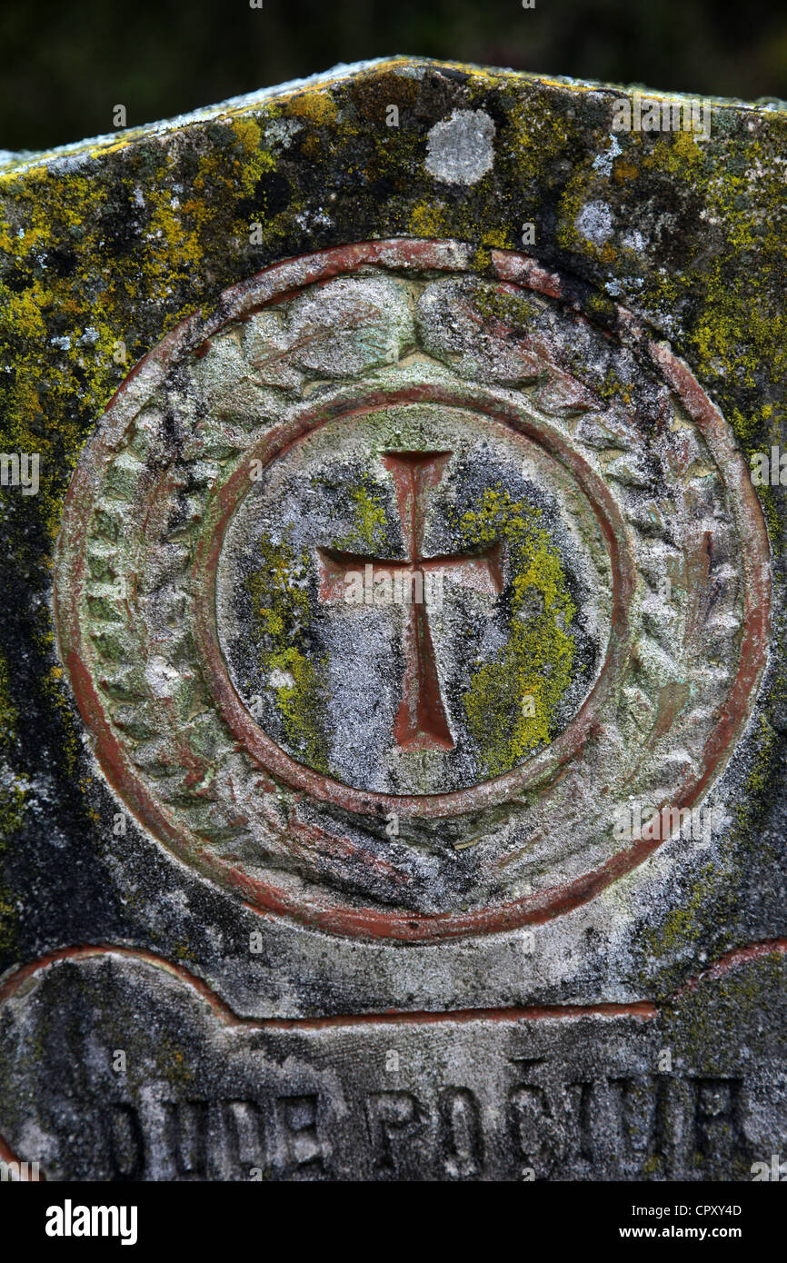 Stone cemetery cross Stock Photo - Alamy