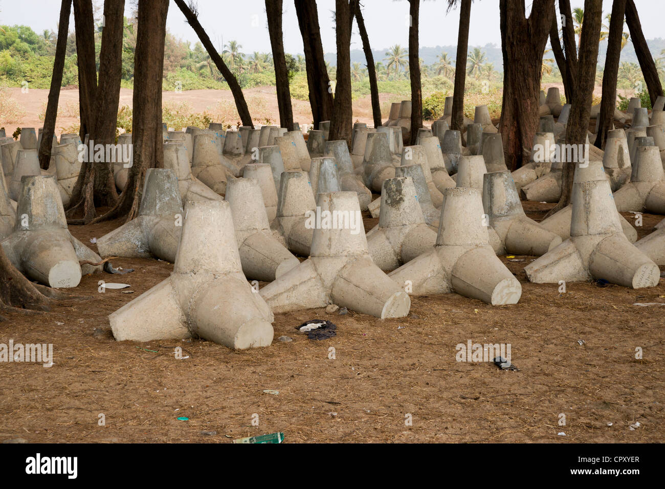 Coastal erosion a Keri Beach (Querim Beach) . The northernmost tip of ...