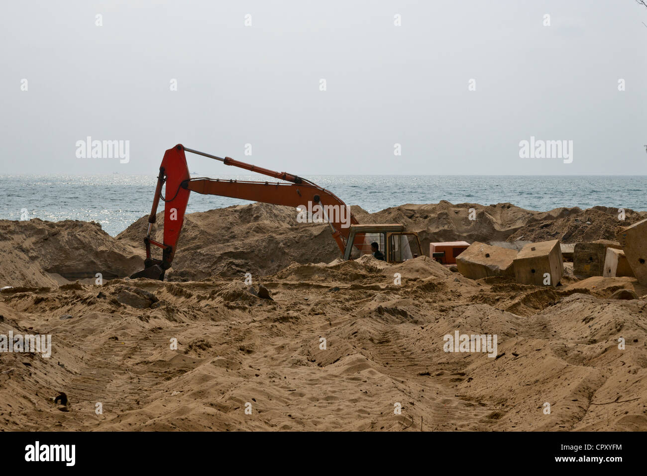 Coastal erosion a Keri Beach (Querim Beach) . The northernmost tip of ...