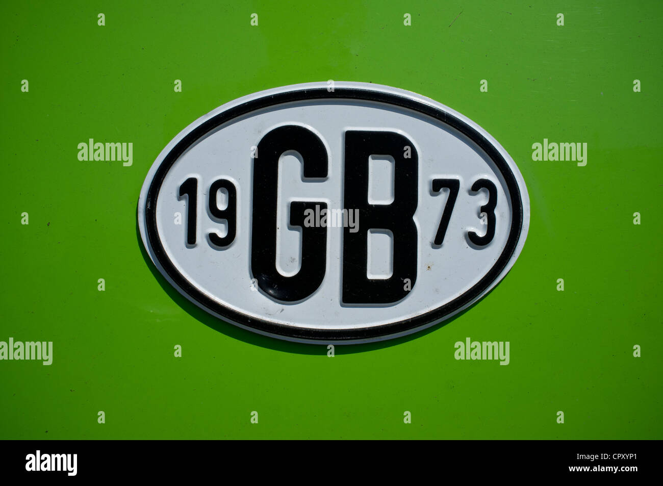GB plate from 1973 Stock Photo - Alamy
