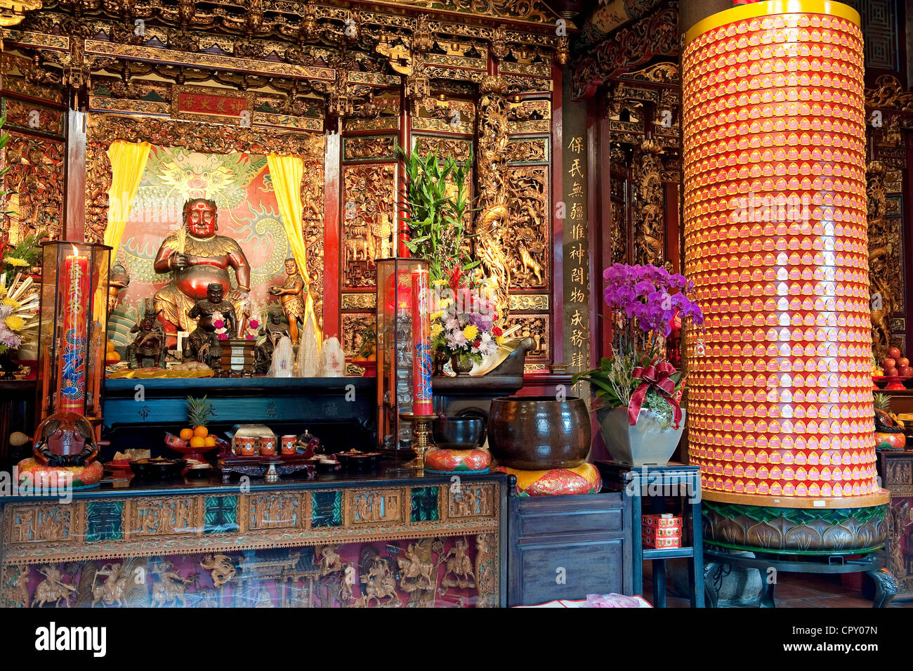 Taiwan, Taipei, Pao An (Bao An) taoist temple, altar Stock Photo - Alamy