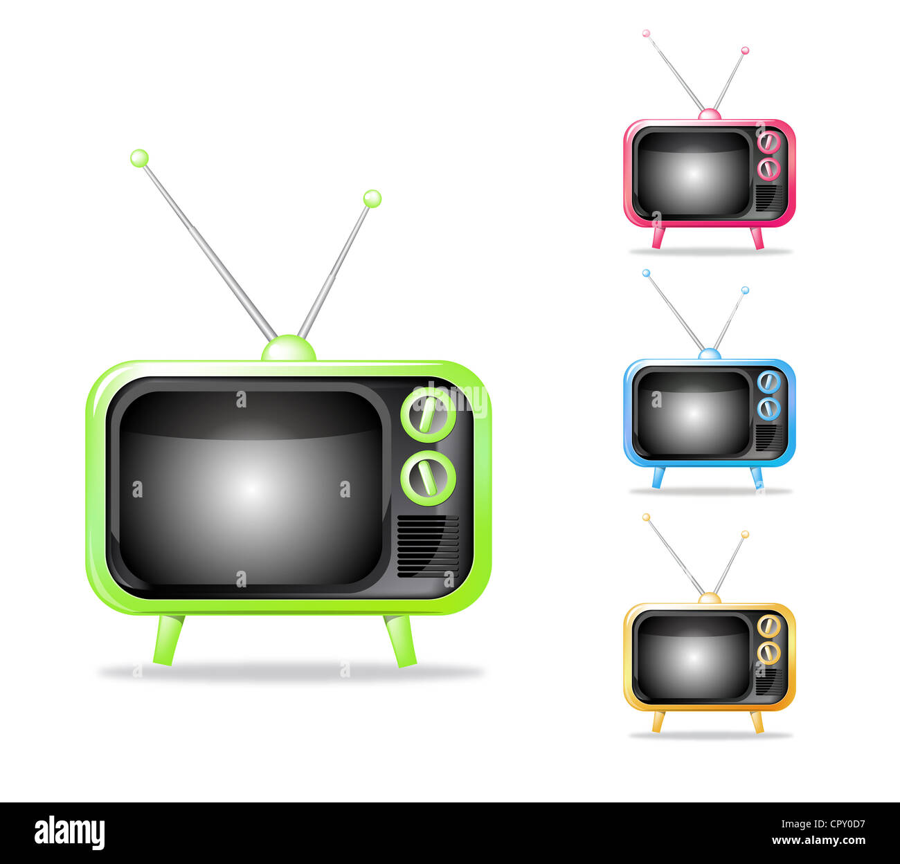Cartoon illustration retro television set hi-res stock photography and ...