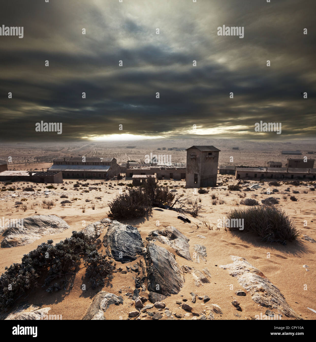 Ruins of abandoned houses in the ghost diamond town Kolmanskop, Namibia ...