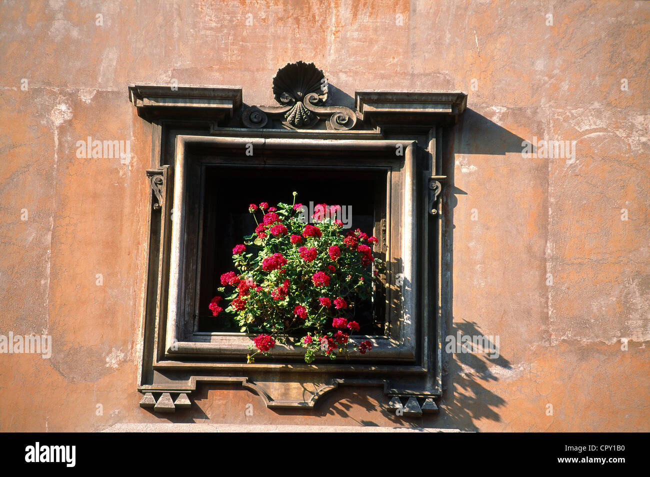 Italy, Lazio, Rome, historical centre UNESCO World Heritage, window ...
