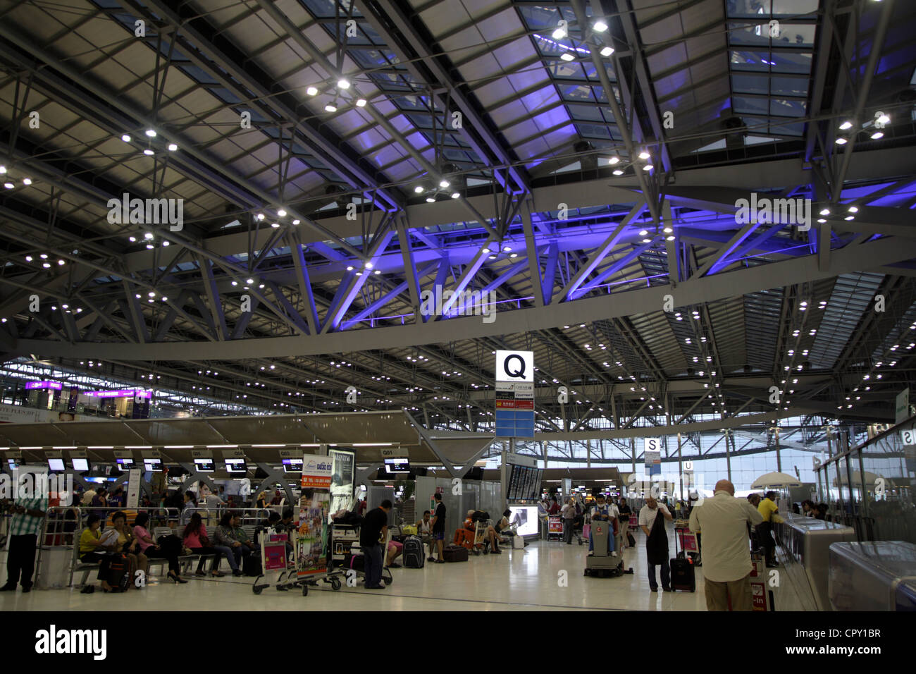 Passenger terminal at Suvarnabhumi Airport , Bangkok , Thailand Stock ...