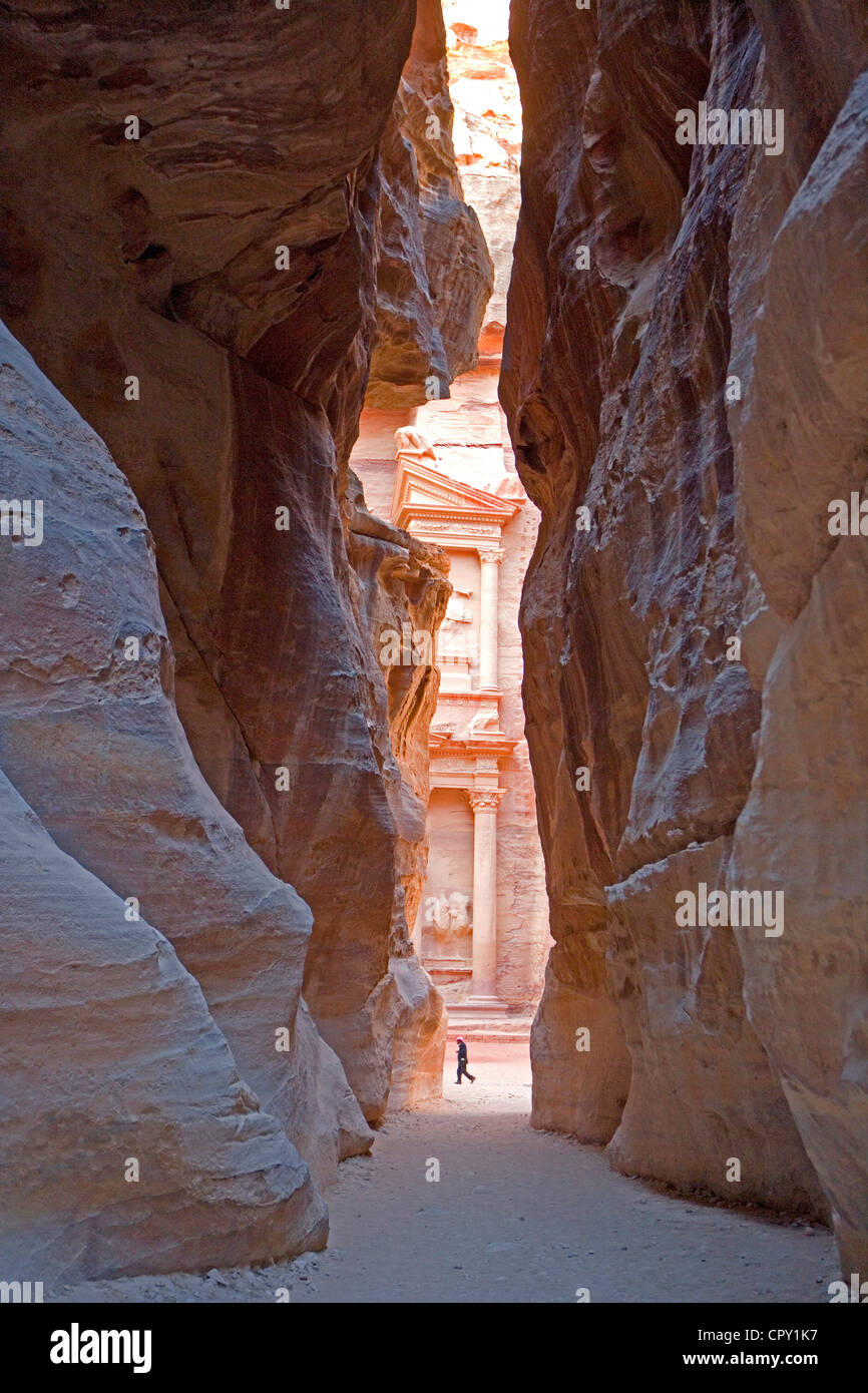 Jordan, Nabatean archeological site of Petra UNESCO World Heritage, Siq ...
