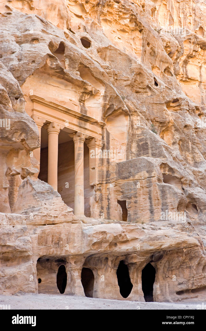 Jordan, Nabatean city of Beida also called little Petra, Nabataean tomb ...