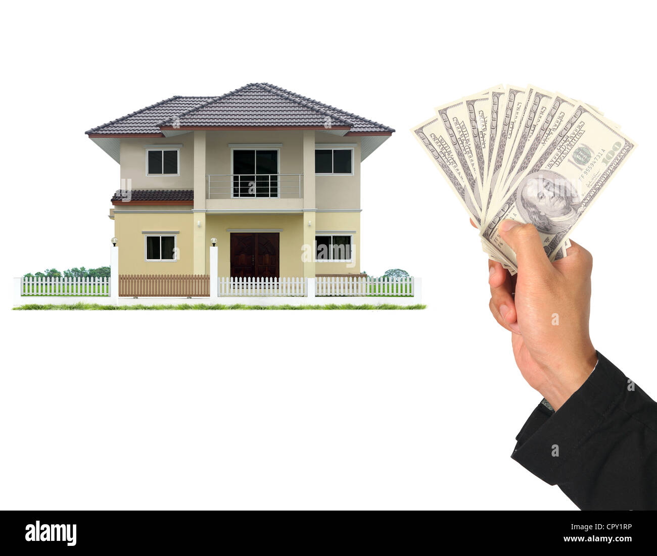Buy the first house on white Stock Photo - Alamy