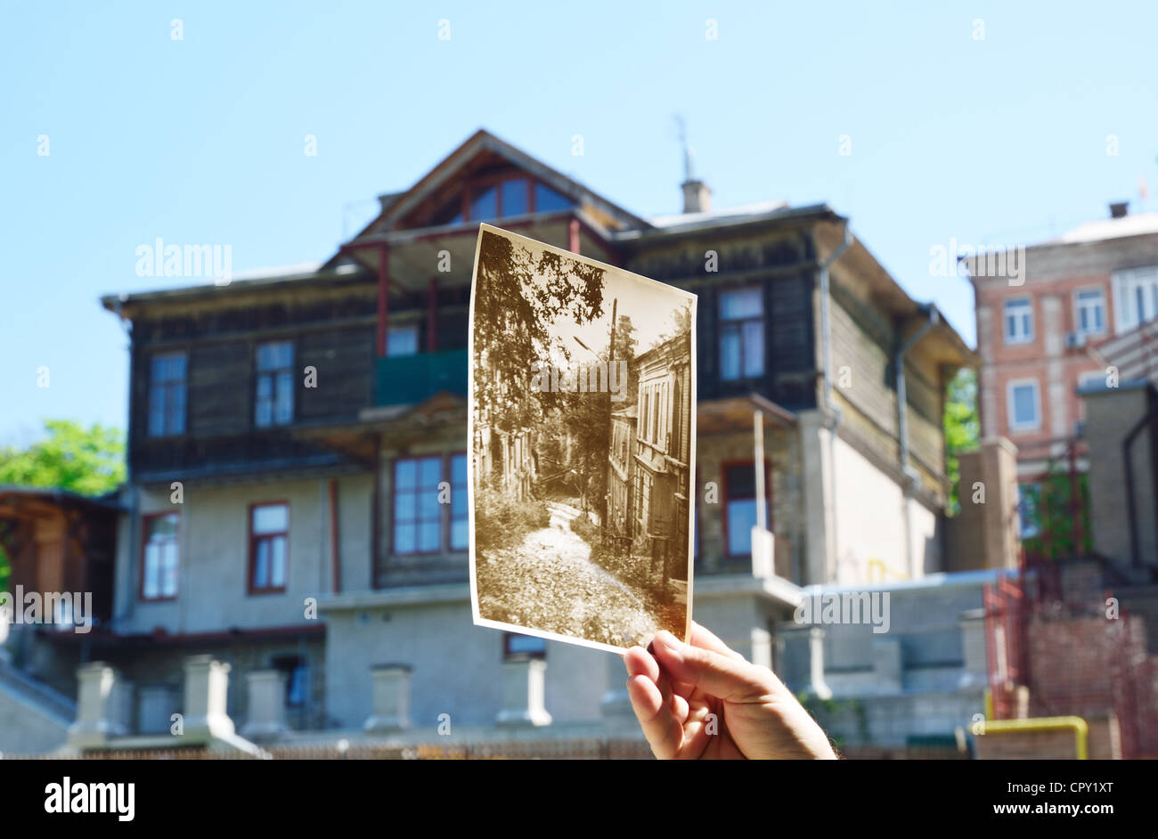 Old photo on the background of an building repairing Stock Photo - Alamy