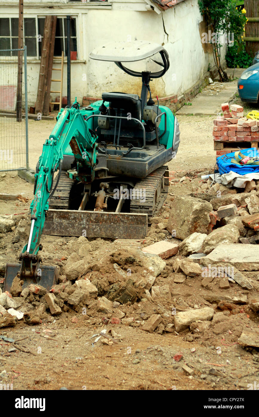 A mini digger Stock Photo - Alamy