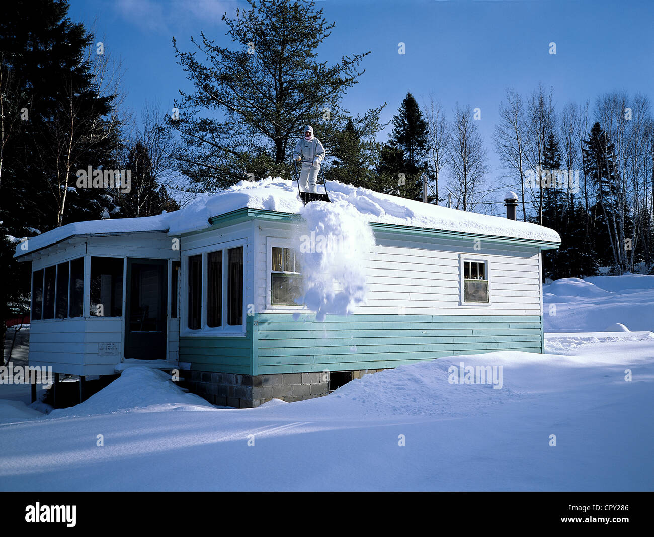 Canada, Quebec, home in snow Stock Photo - Alamy