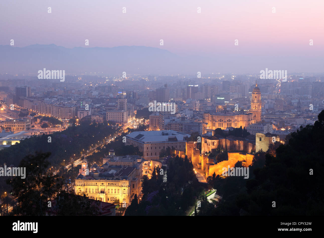 Malaga city view hi-res stock photography and images - Alamy