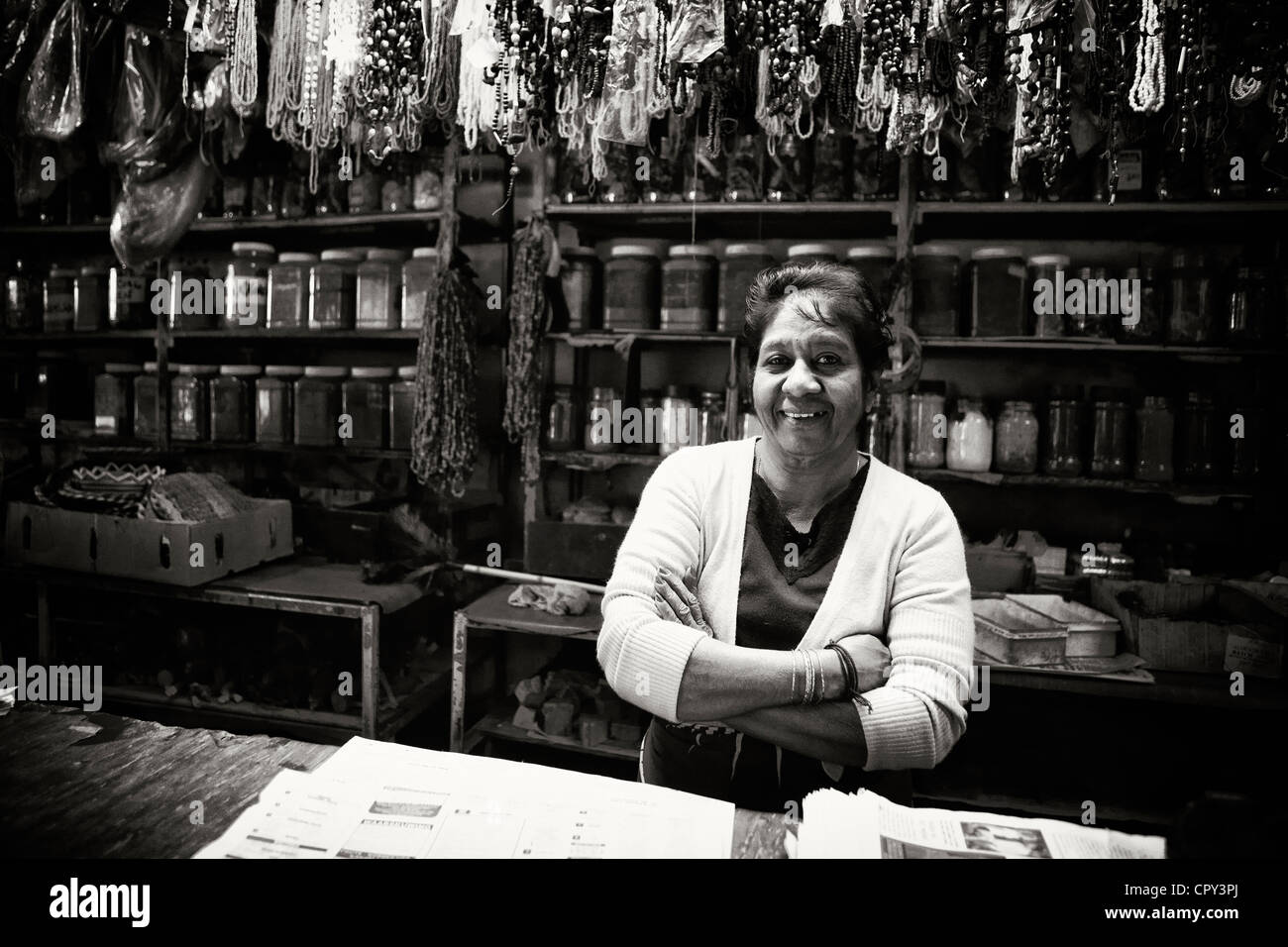 Shopkeeper at the Museum of Man and Science, Johannesburg, South Africa ...