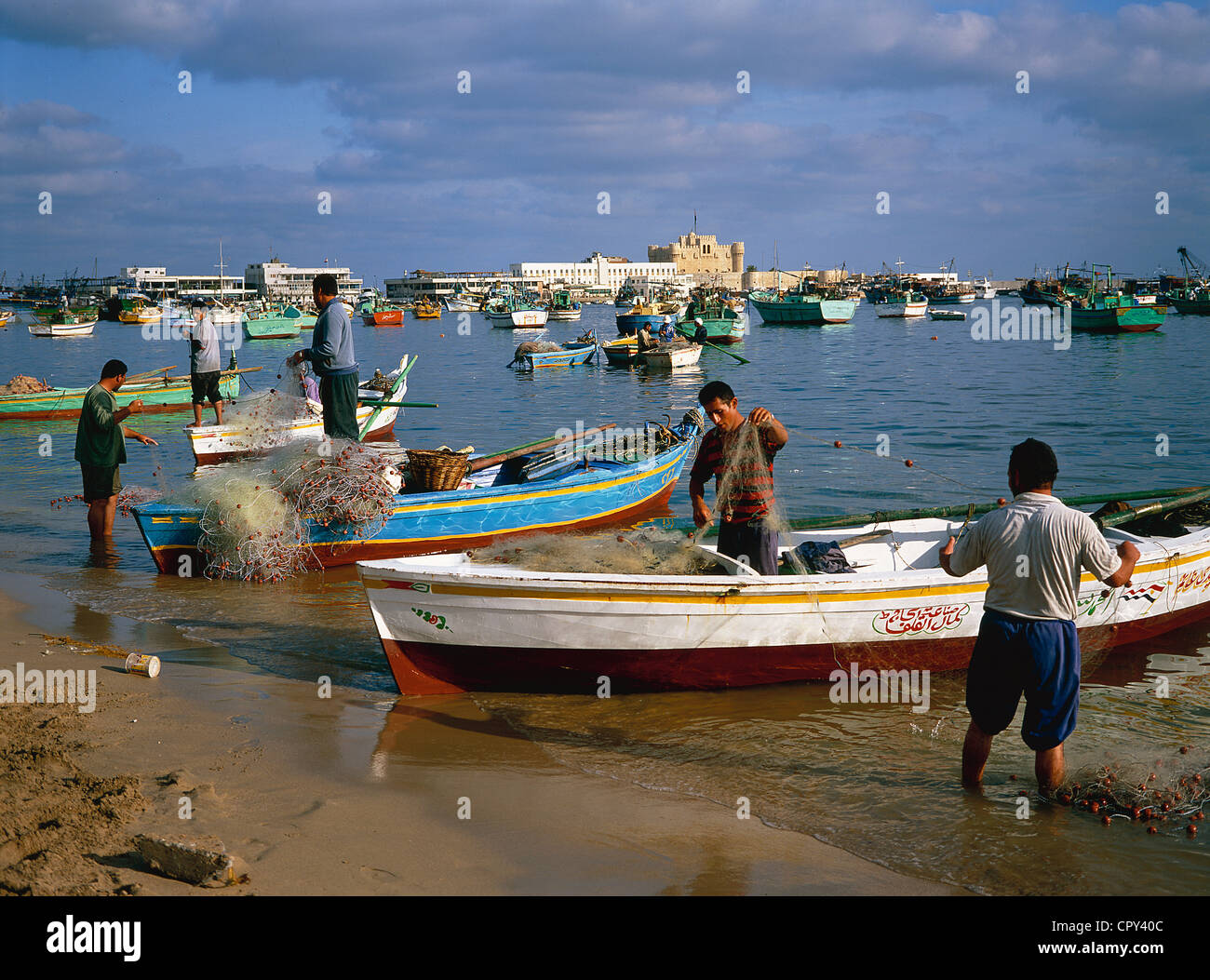 Egypt, Lower Egypt, the Mediterranean Coast, Alexandria, fishing boat ...