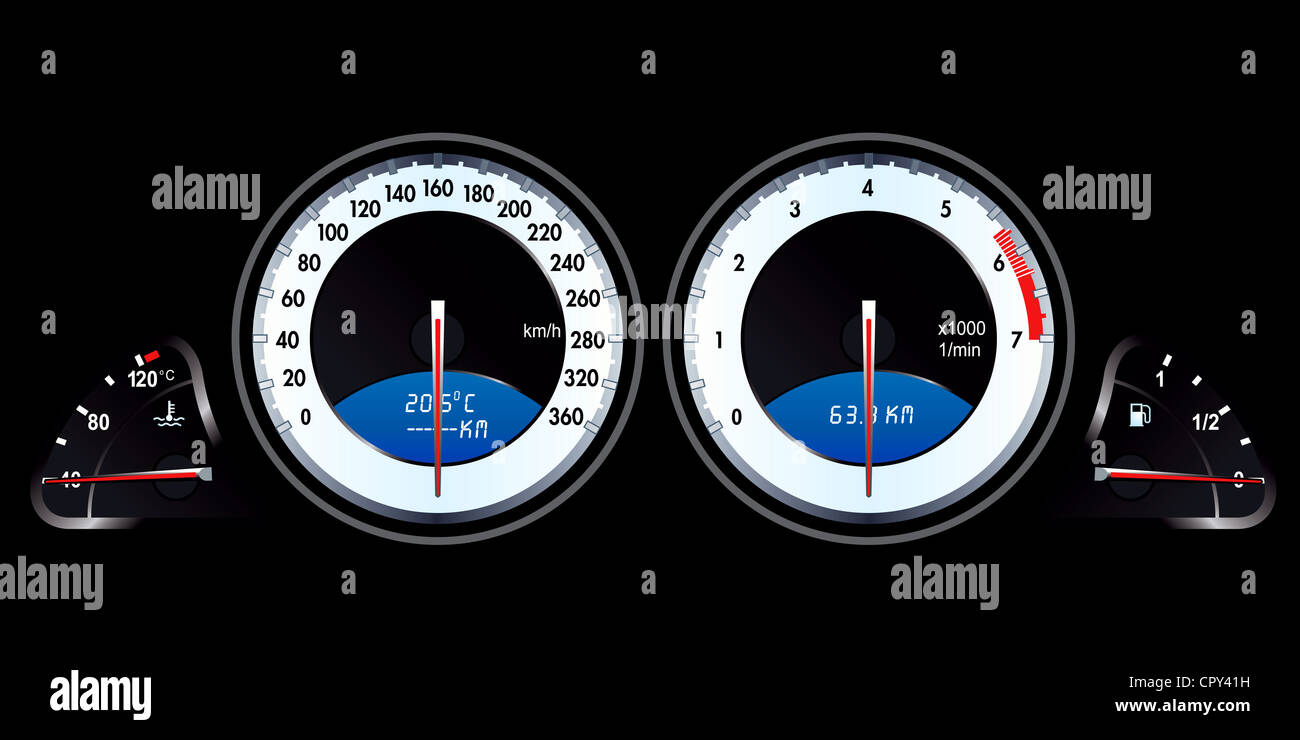 Racing Car Speedometer Stock Photo - Alamy
