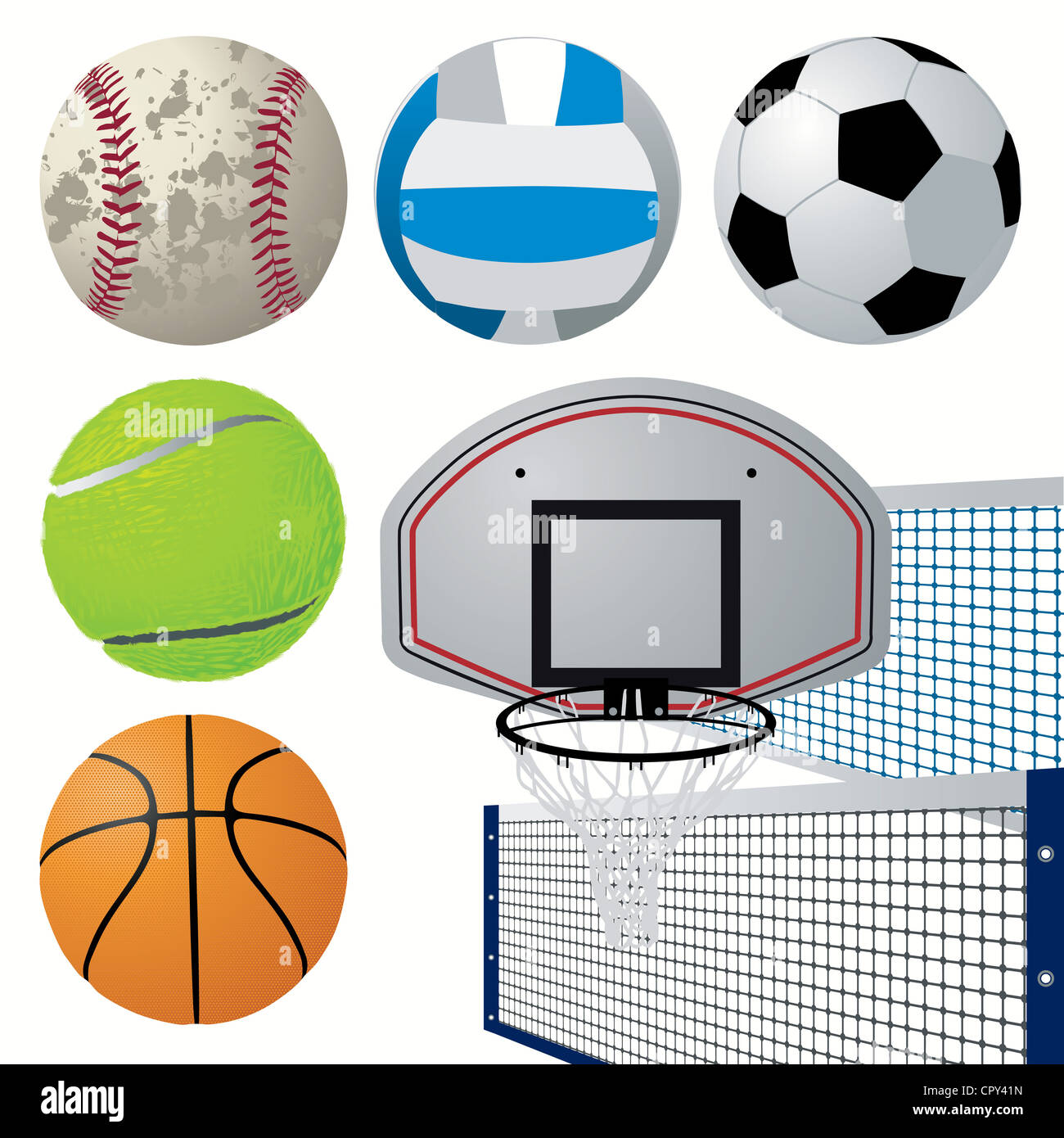 Sport equipment set Stock Photo - Alamy
