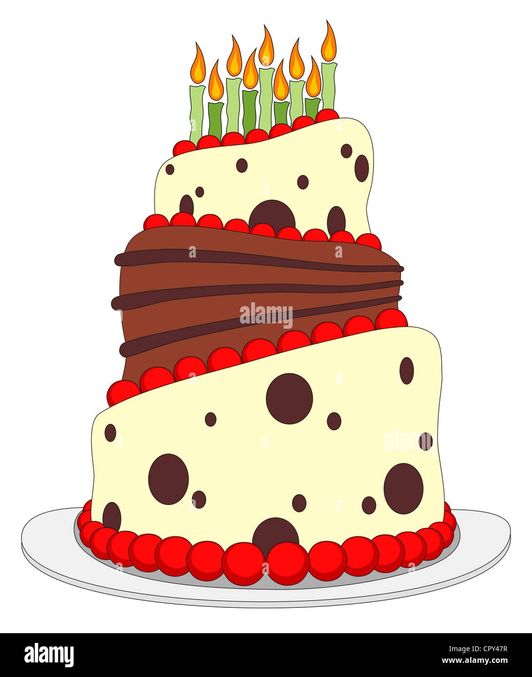 Illustration of Birthday cake cartoon style Stock Photo - Alamy