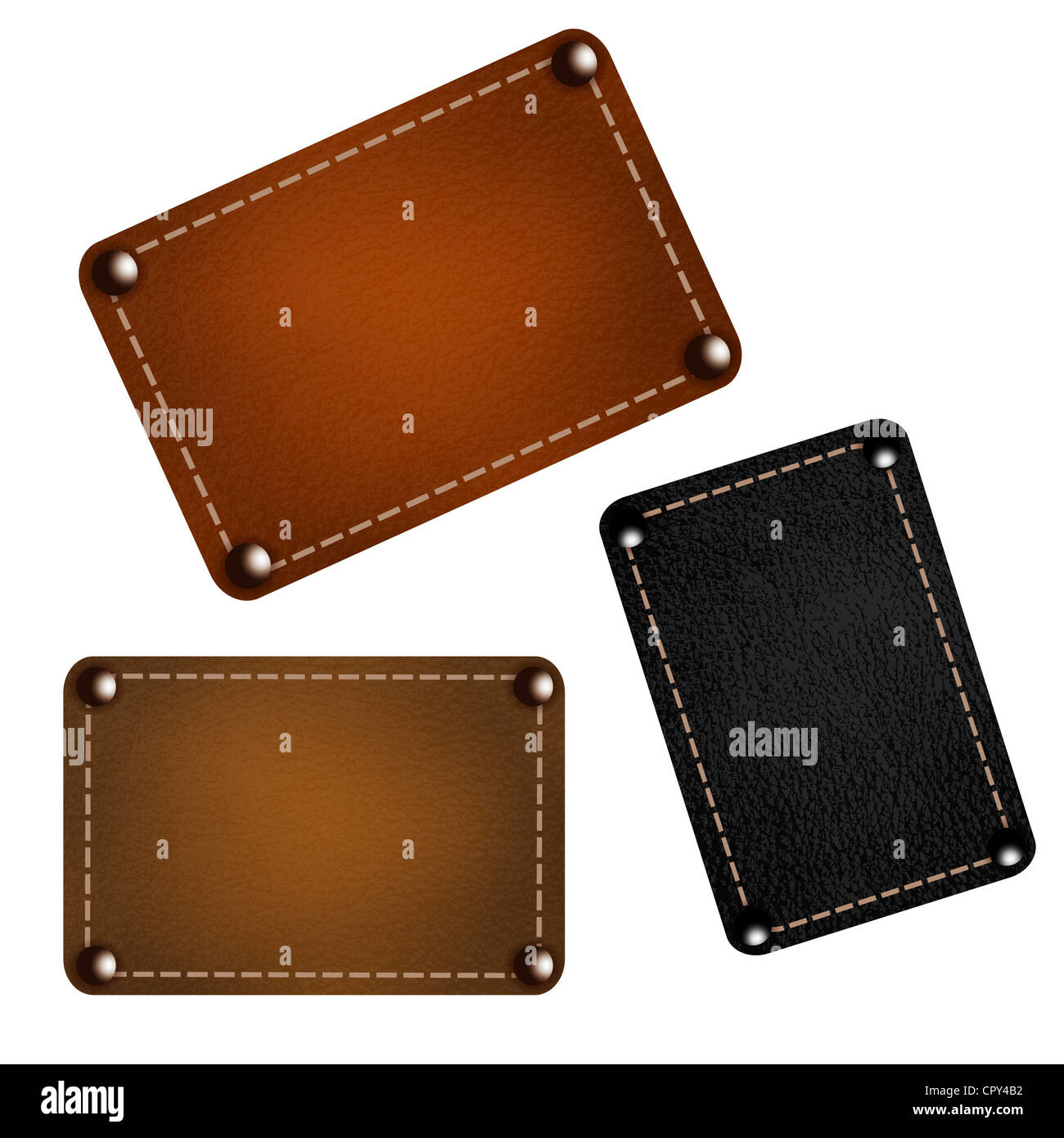 Set of leather labels. Vector eps10 illustration Stock Photo - Alamy