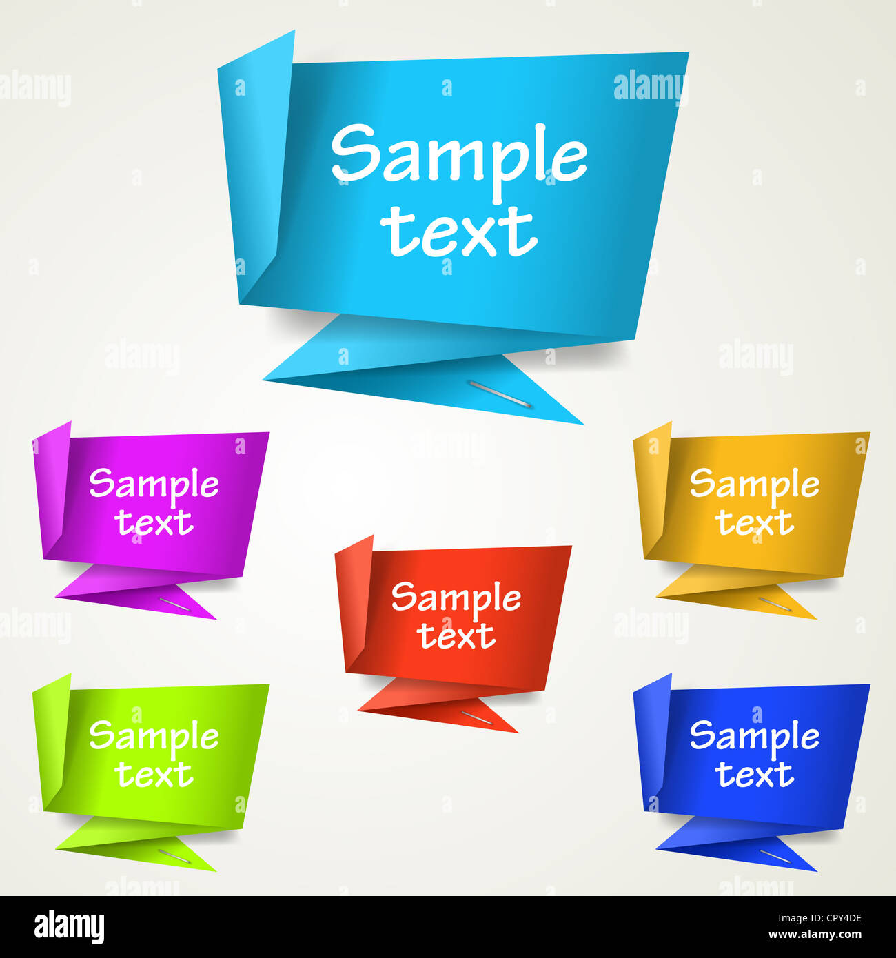 Set of abstract origami tag labels. Vector eps10 illustration Stock ...