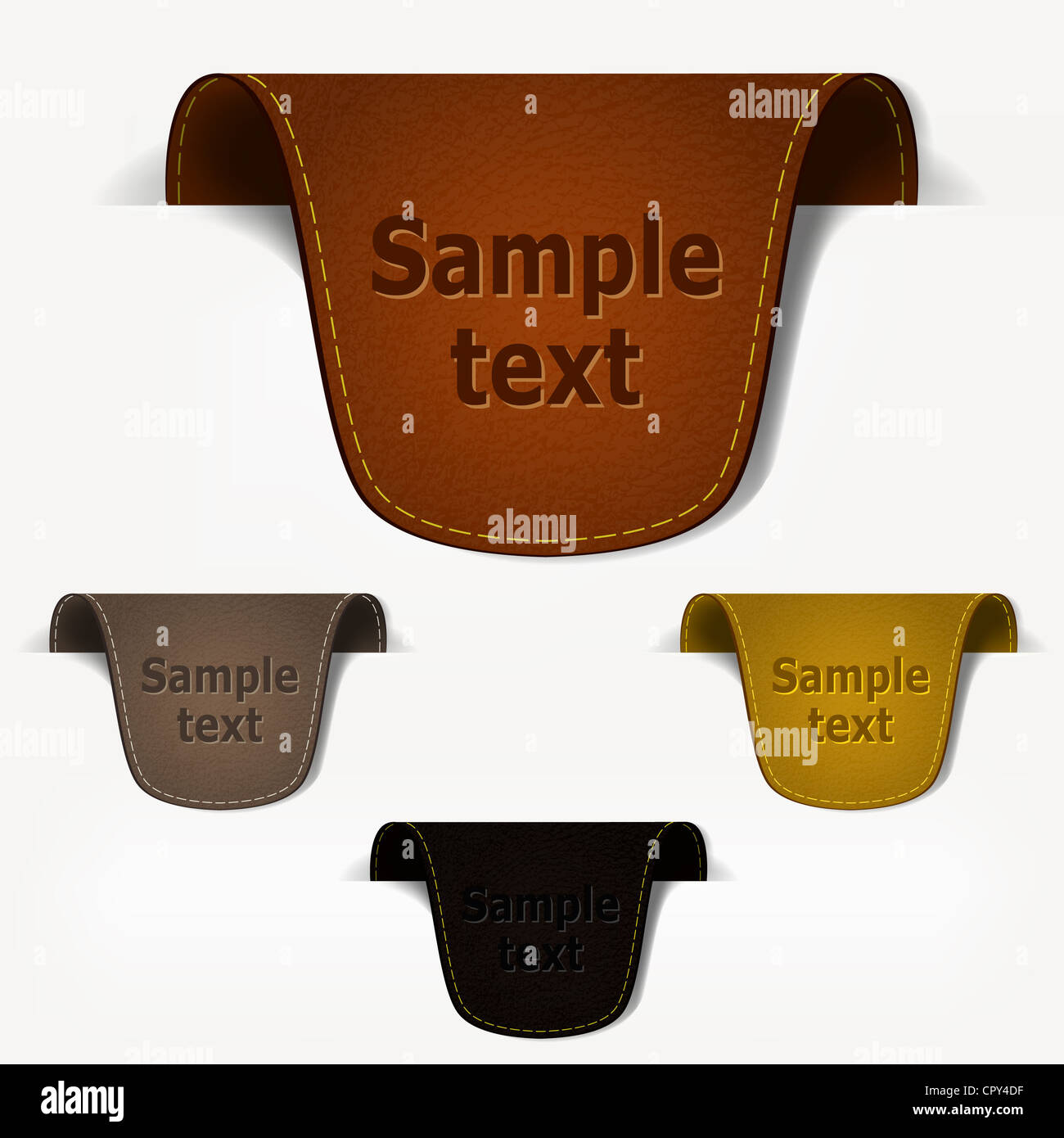 Set of leather tag labels. Vector eps10 illustration Stock Photo - Alamy