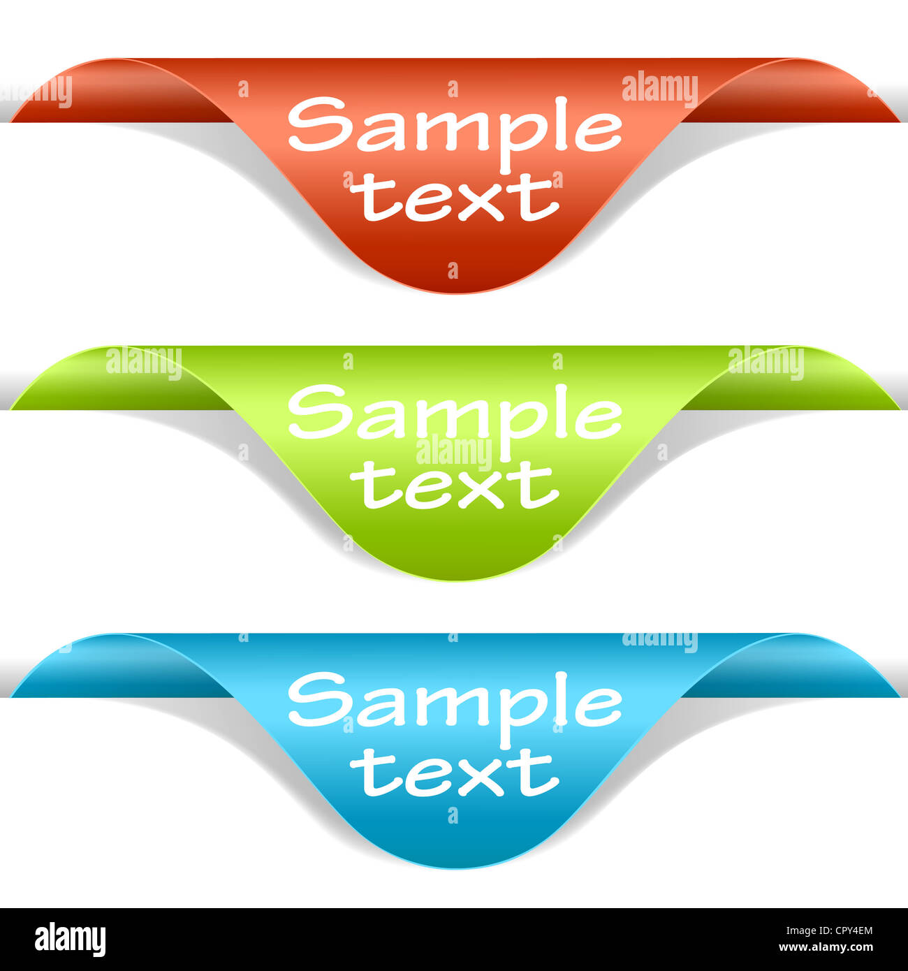 Set of multicolored label corners Stock Photo - Alamy