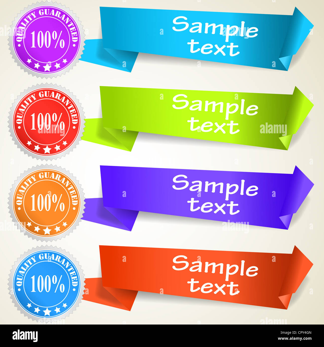 Set of abstract origami tag labels Stock Photo - Alamy