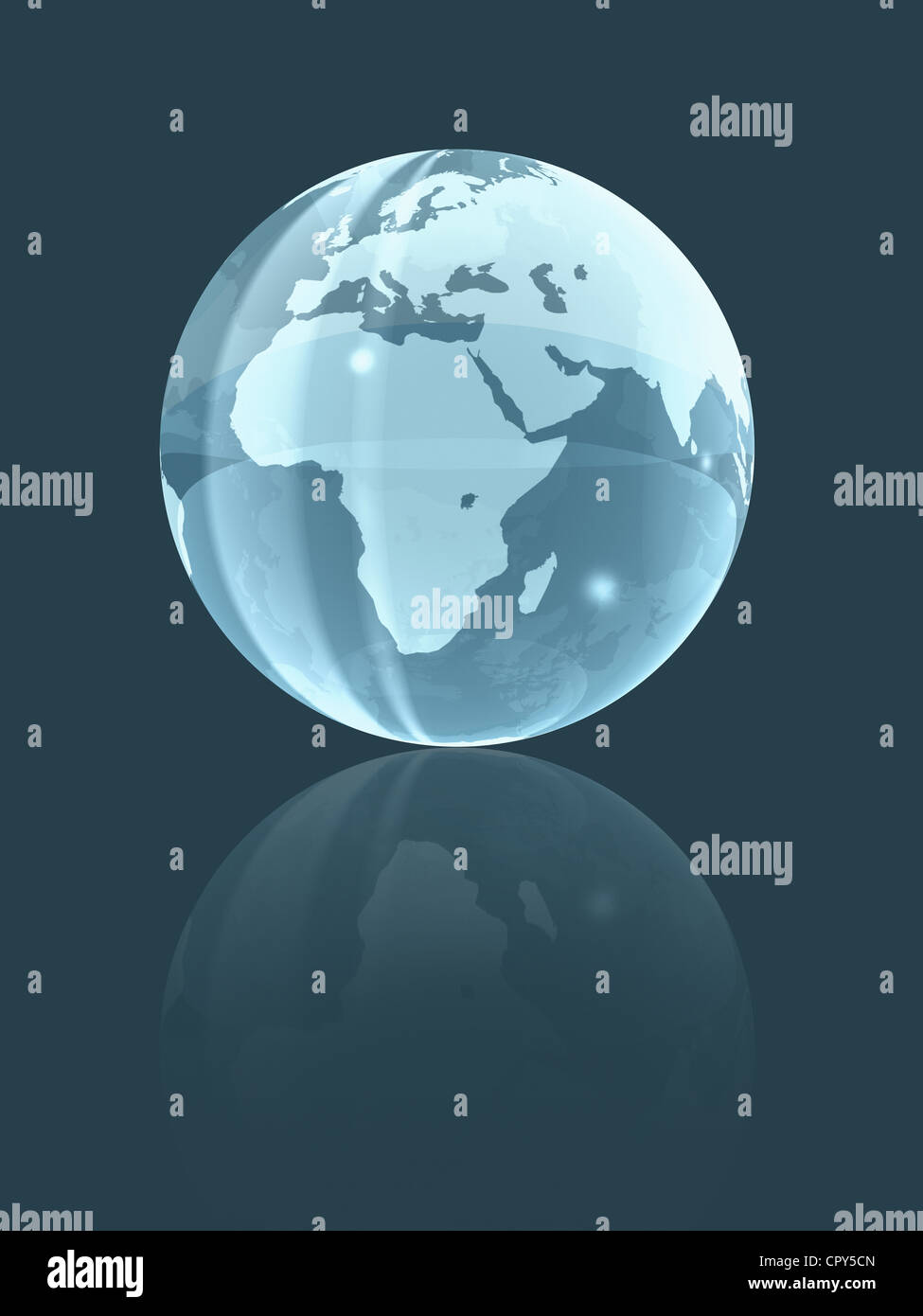 isolated background glass earth globe. three dimensional illustration ...