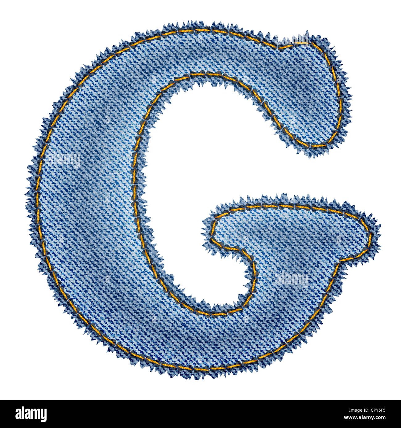 Jeans alphabet. Denim letter G Stock Photo - Alamy