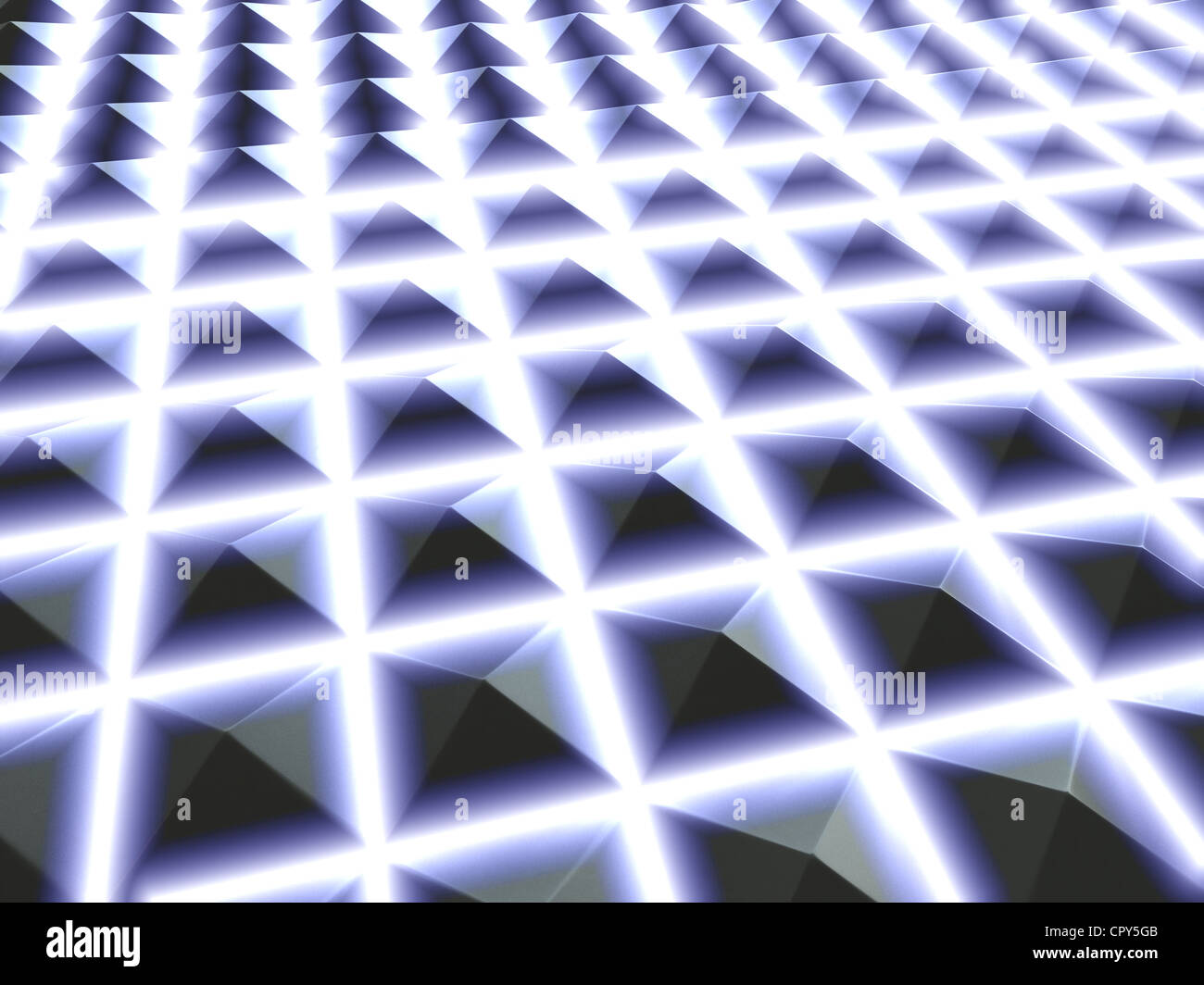 Abstract 3d render of glowing pyramids Stock Photo - Alamy