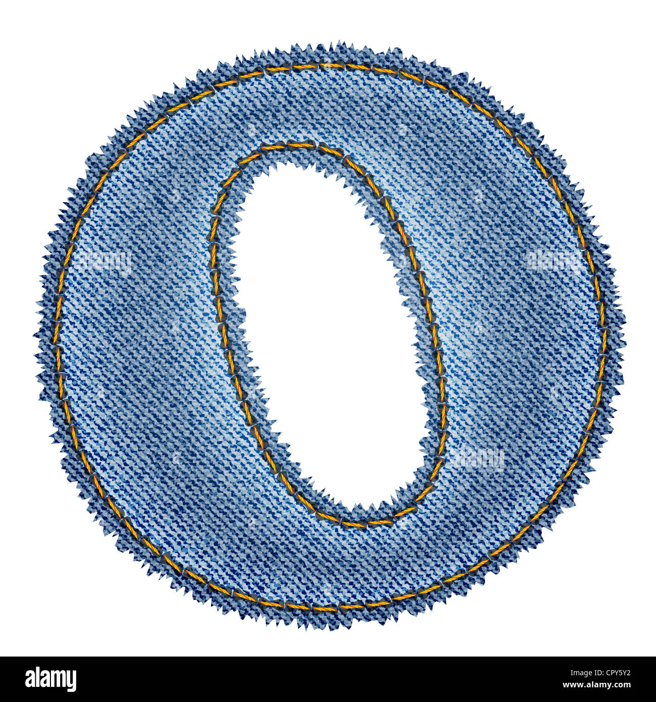 Jeans alphabet. Denim letter O Stock Photo - Alamy