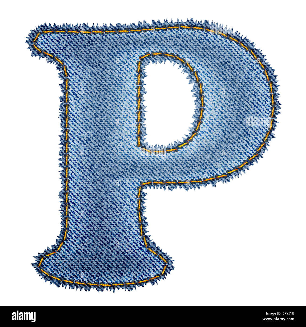 Jeans alphabet. Denim letter P Stock Photo - Alamy