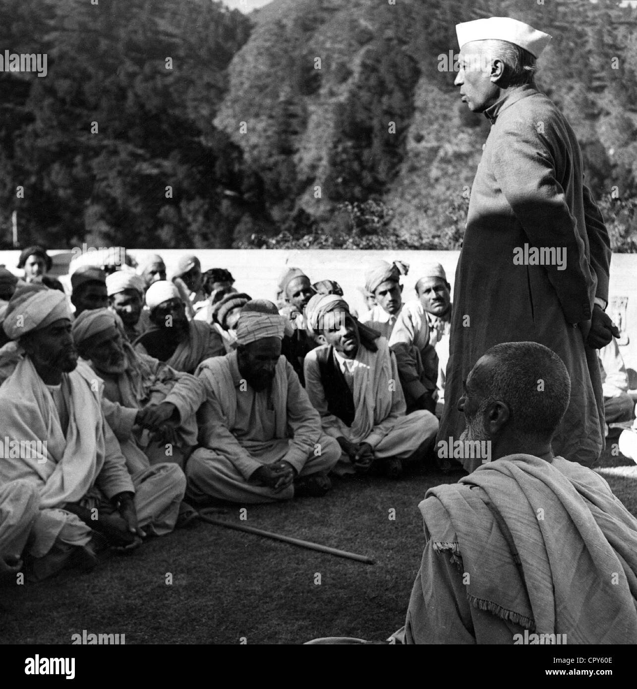 Indian politician jawaharlal nehru Black and White Stock Photos ...