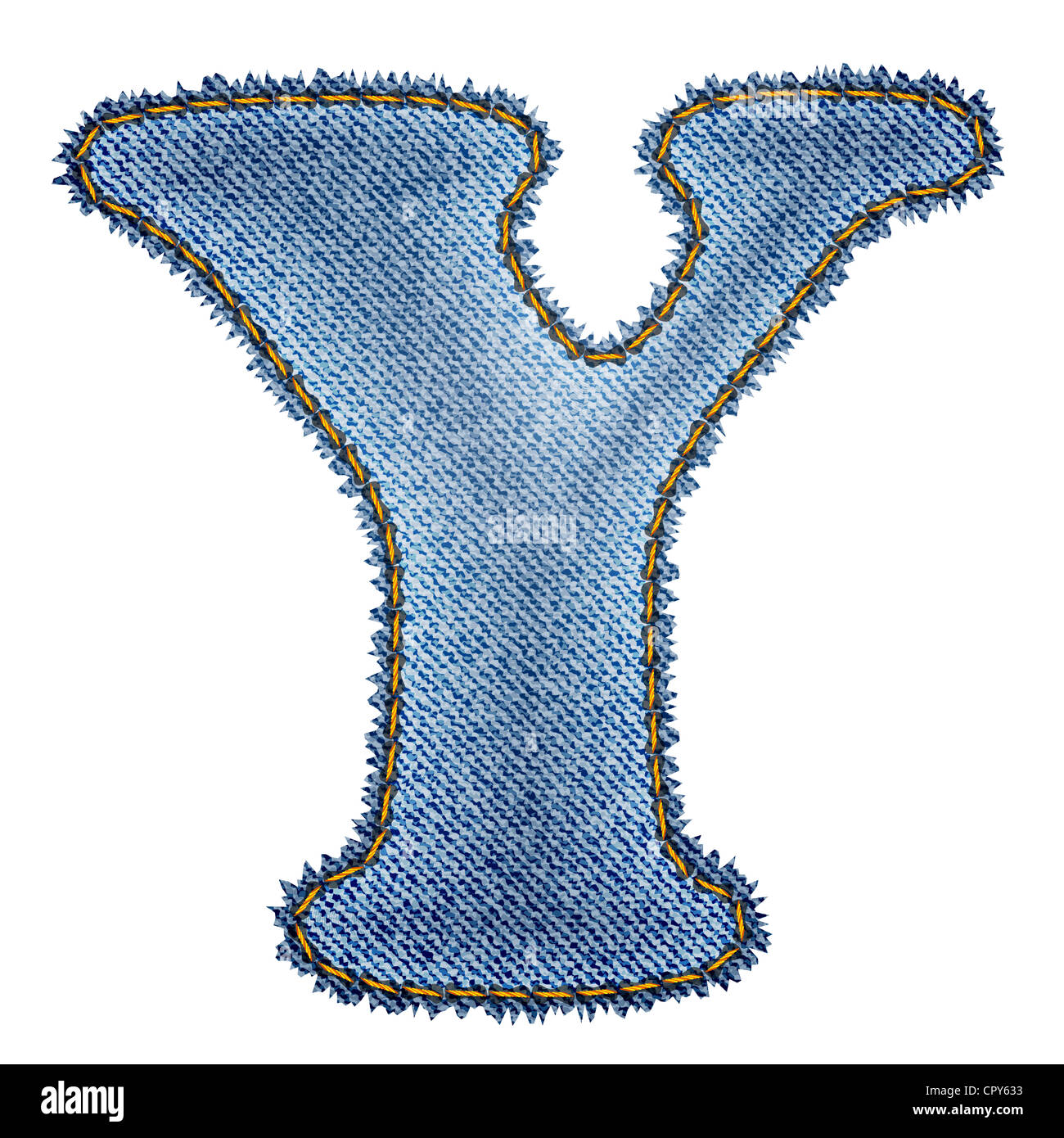Jeans alphabet. Denim letter Y Stock Photo - Alamy