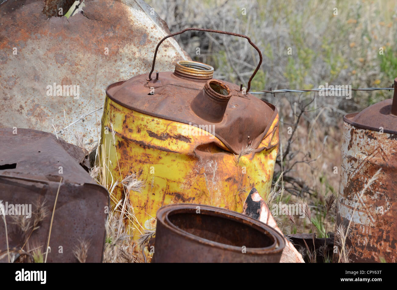 Old metallic containers Stock Photo - Alamy