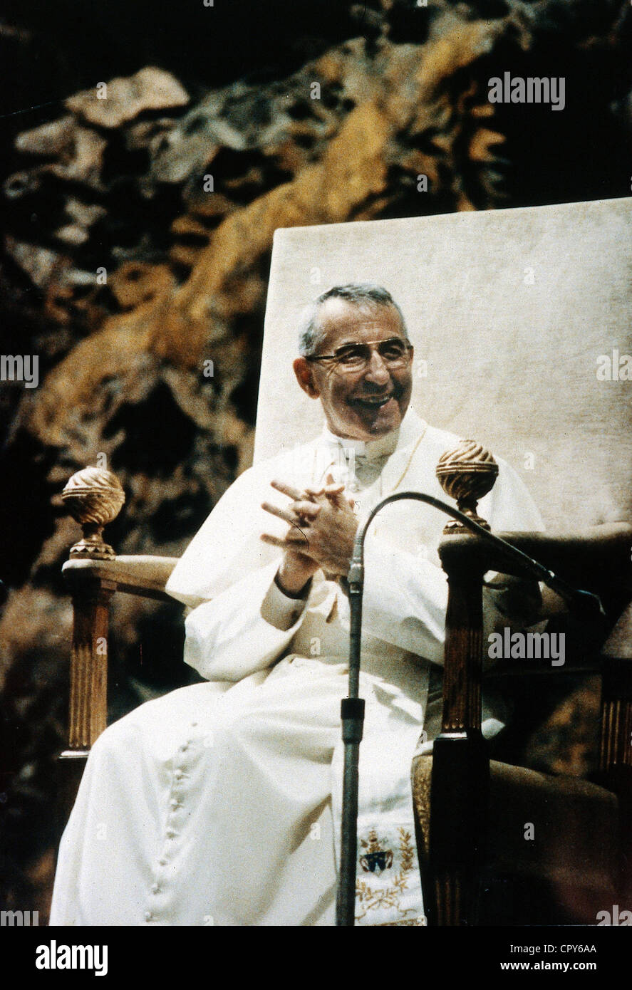 John Paul I (born Albino Luciani), 17.10.1912 - 28.9.1978, Pope 1978, half length, on throne ...